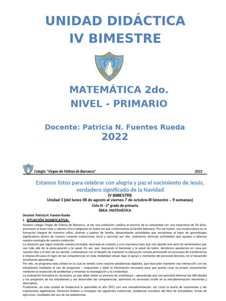 Matemática Iv Bim. | PDF