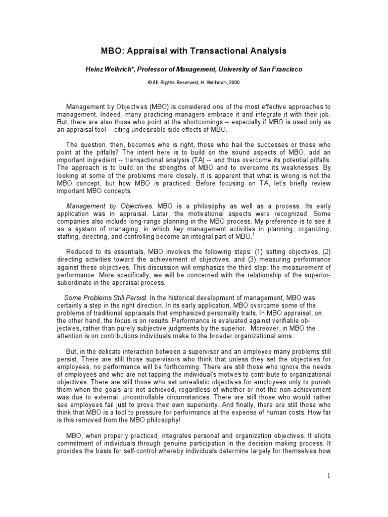 mbo | Performance Appraisal | Cognitive Science