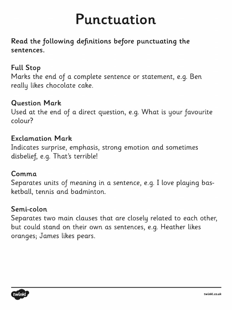 Punctuation | PDF