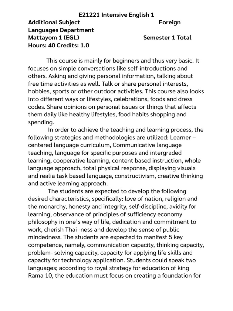 E21221 Intensive English 1 | PDF