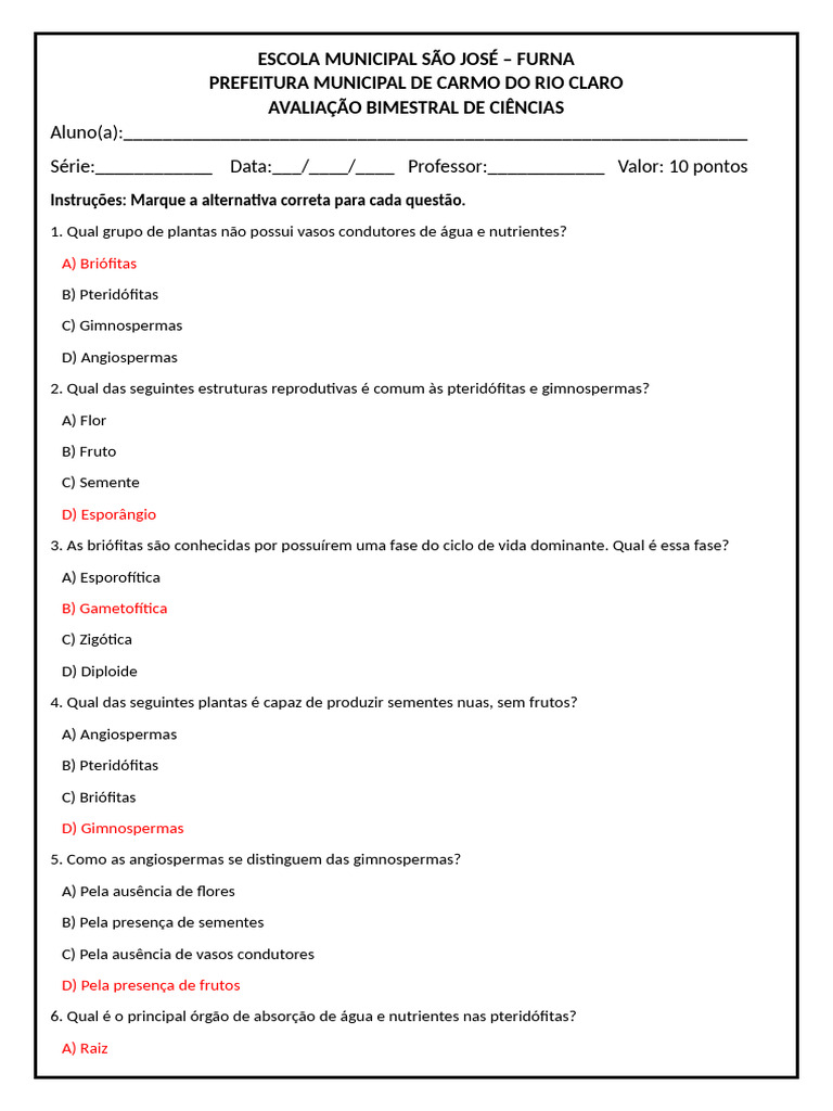 prova 8 º ano | PDF