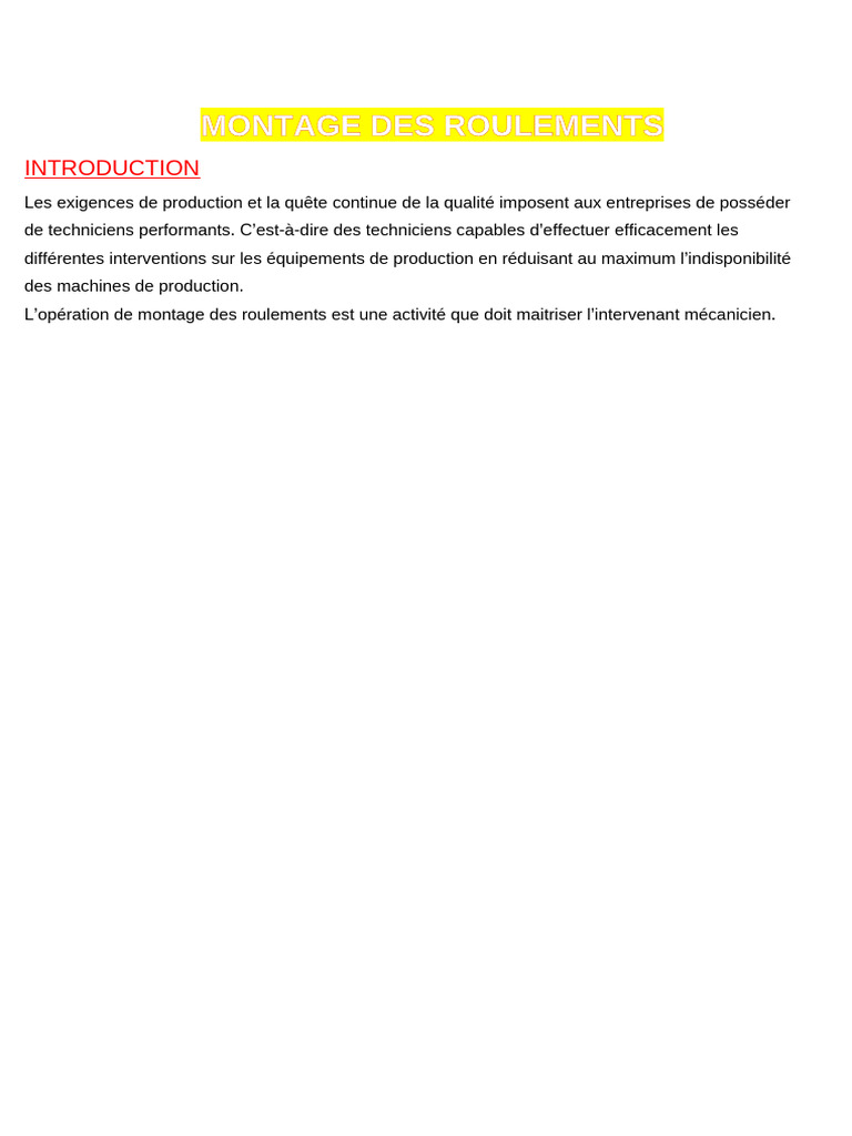 Choix Et Montage Des Roulements | PDF