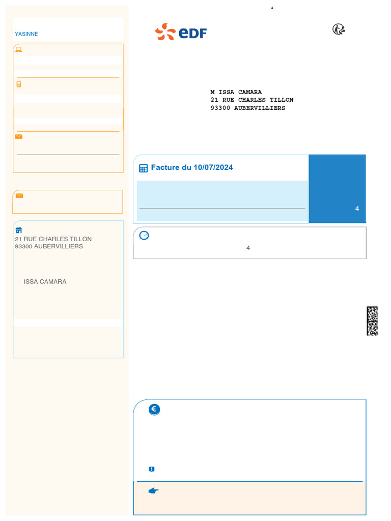 Facture Edf 2024 | PDF