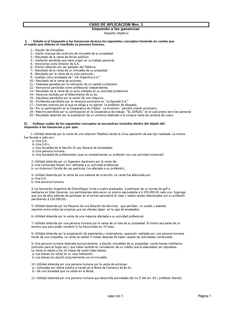 2024 - Solucion Caso N 1 | PDF | Impuestos | Impuesto sobre la renta