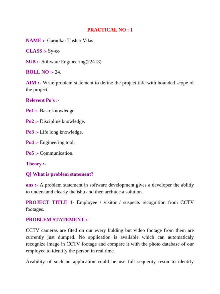 Practical No.1 | PDF