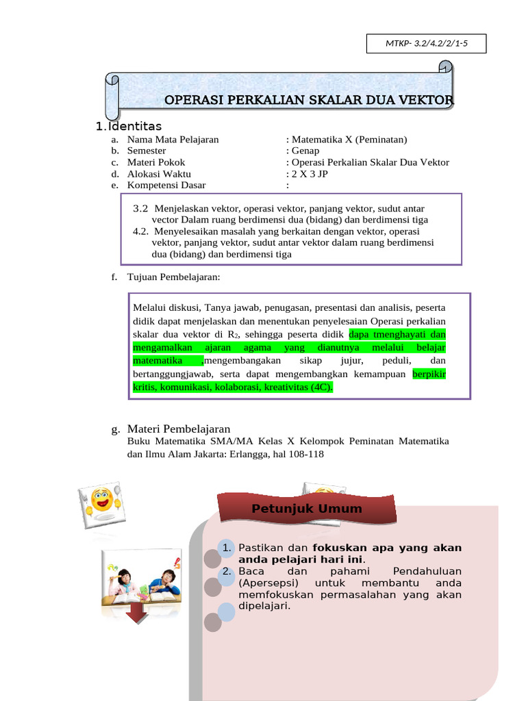 UKBM 5 Perkalian Skalar | PDF