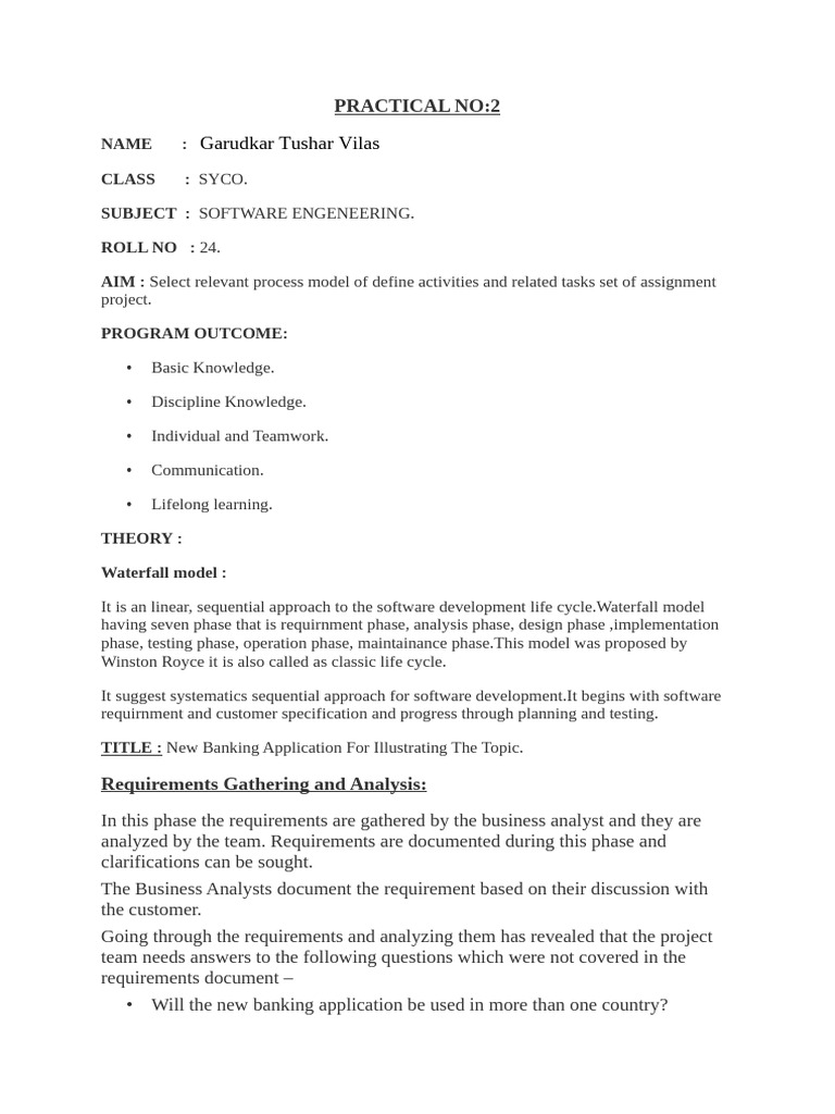 Practical No.2 | PDF