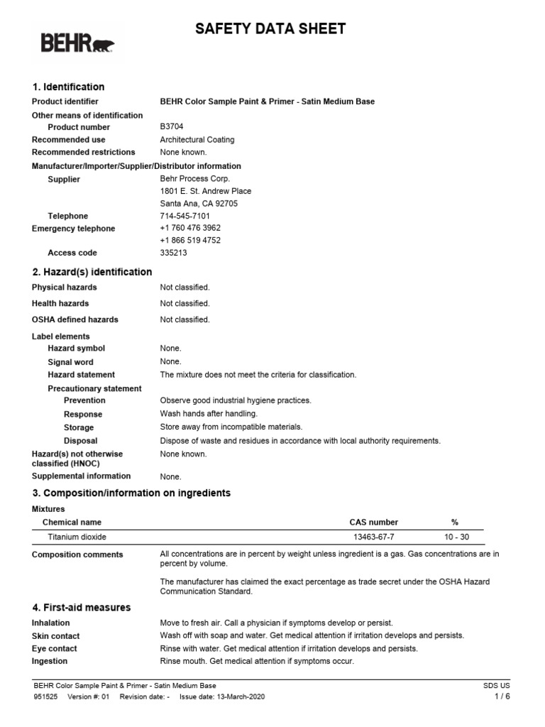 Behr Color Sample b3703 | PDF