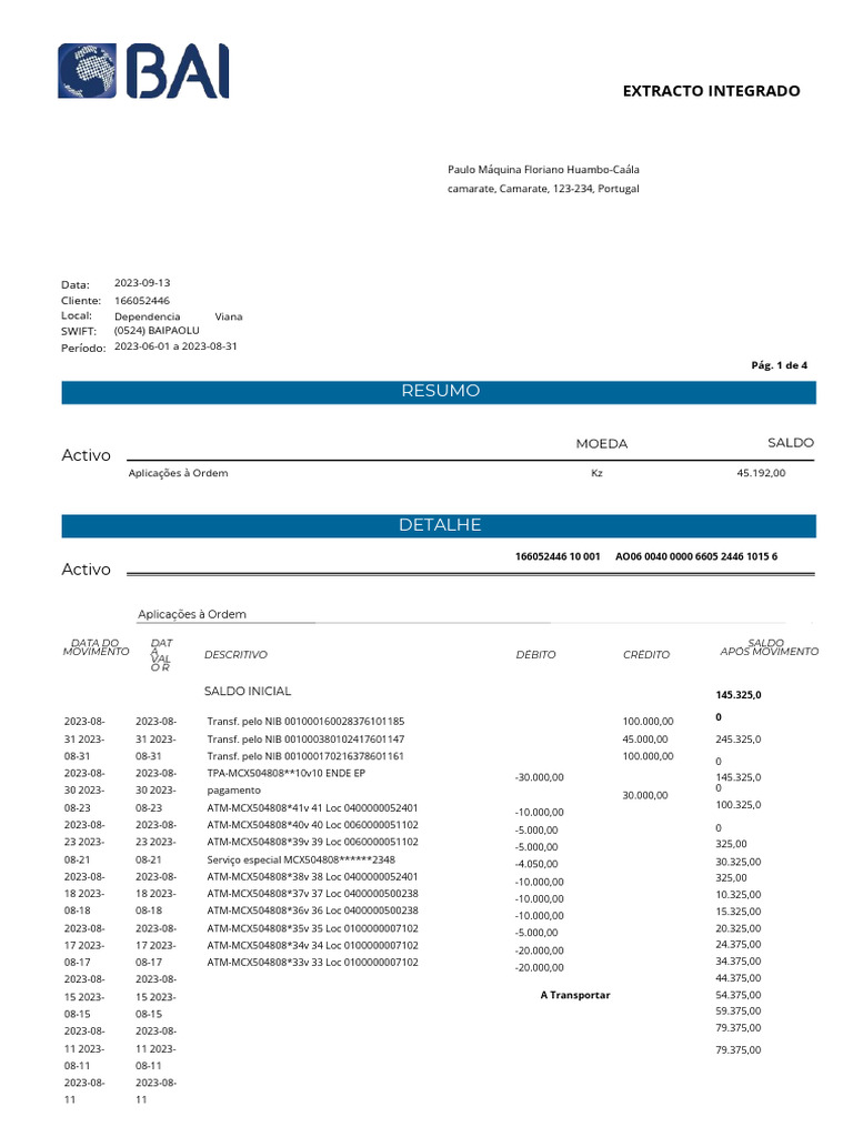 Extrato Todas As Contas | PDF
