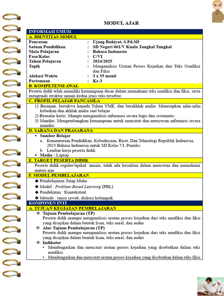 MODUL AJAR BI PERTEMUAN 3 | PDF