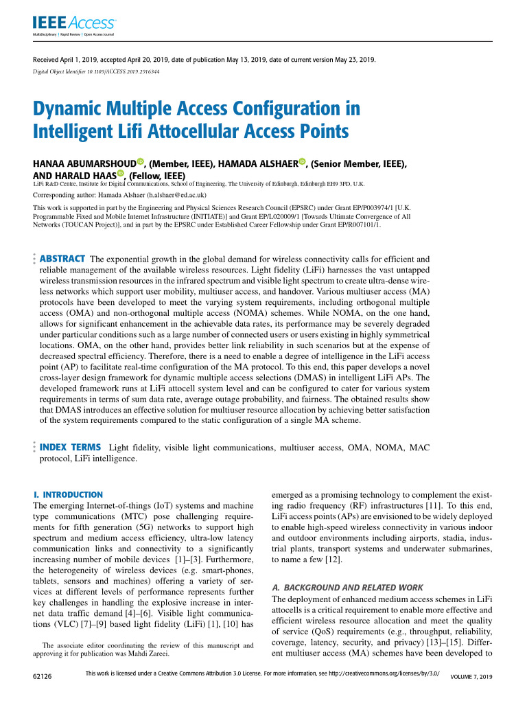 Dynamic Multiple Access Configuration in Intelligent Lifi Attocellular Access Points | PDF ...