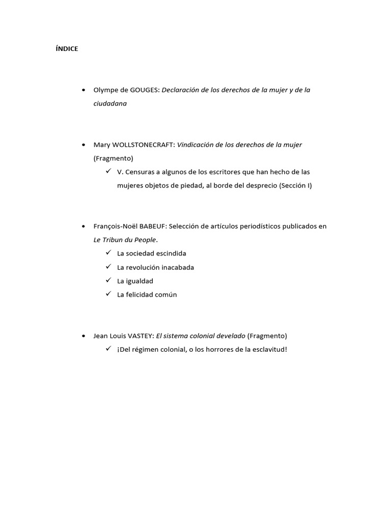Librillo 3 - de Gouges Wollstonecraft Babeuf Vastey | PDF | Emile, o ...