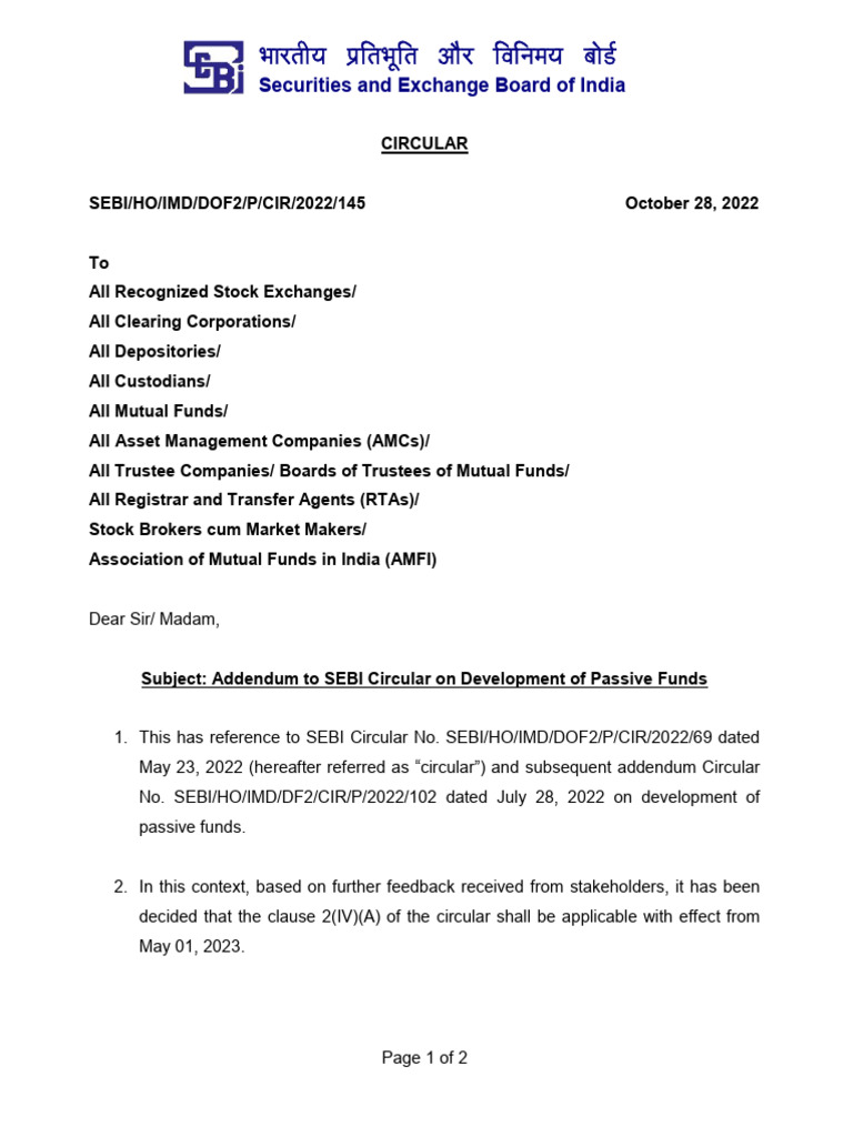 Securities and Exchange Board of India | PDF