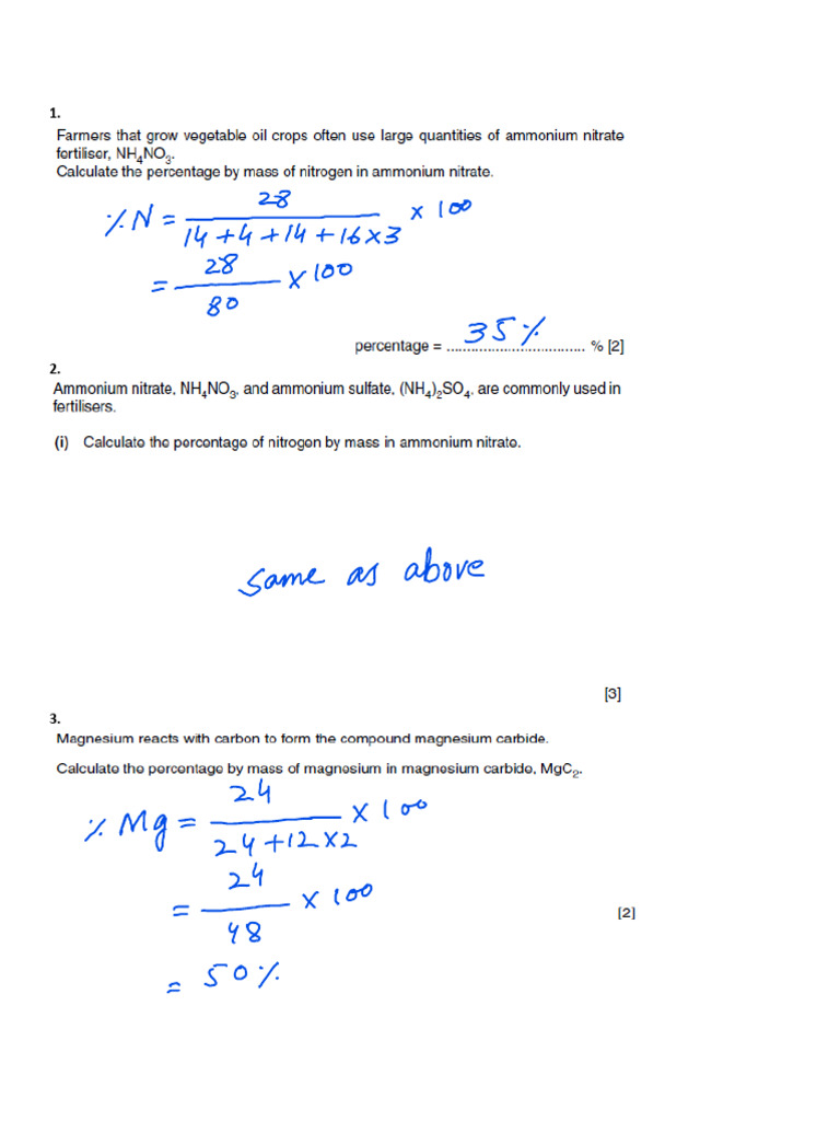 Answers Chemistry Worksheet Mole Practice Sheet | PDF