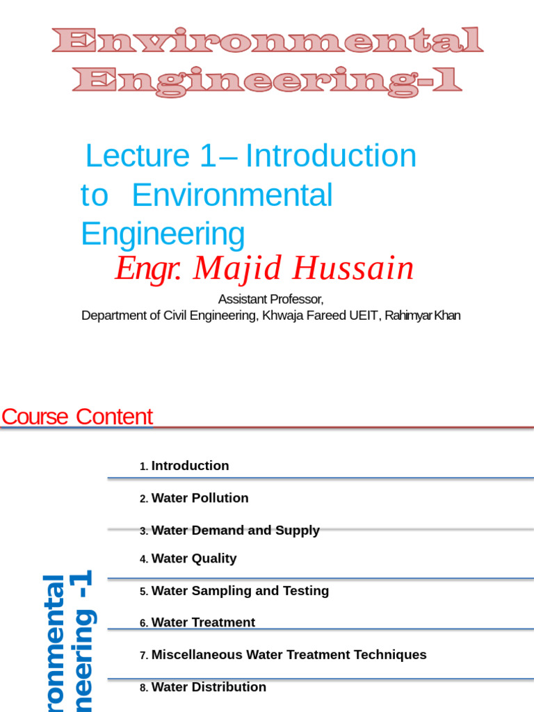 Lec-1 Introduction To Environmental Engg. | PDF