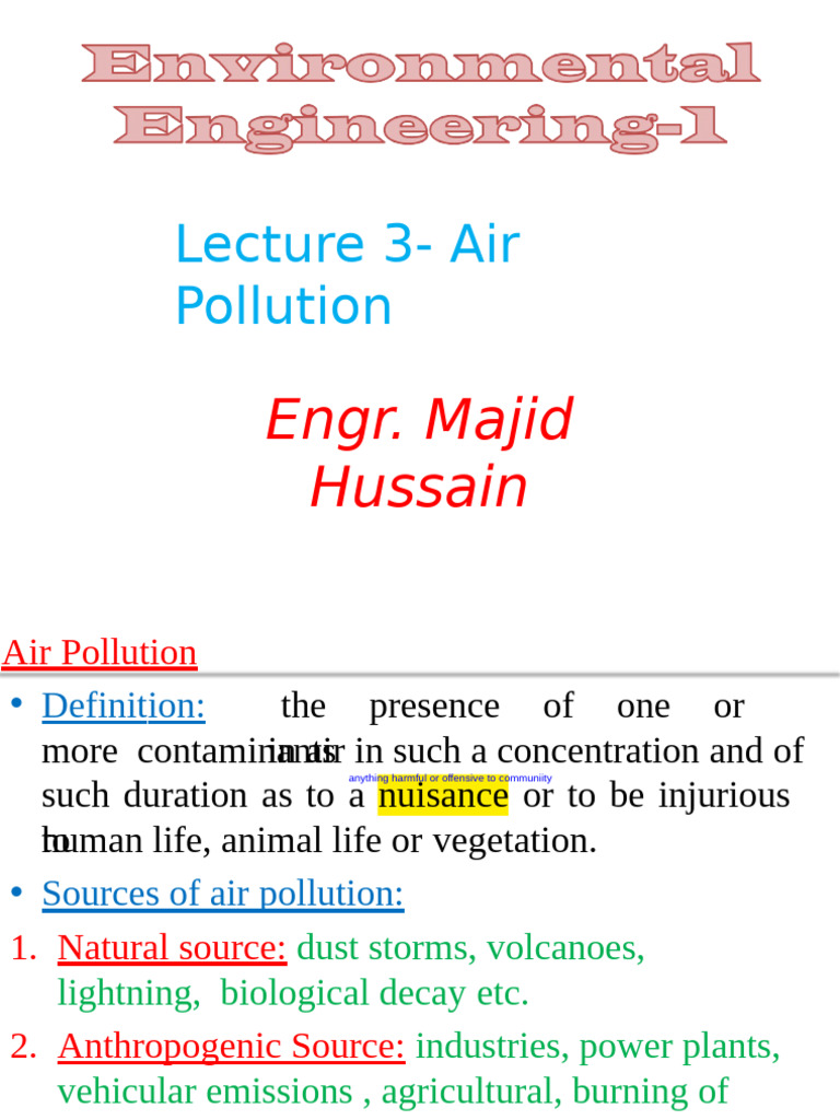 Lec-3 Air Pollution | PDF