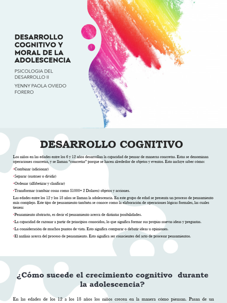 Desarrollo Cognitivo y Moral de La Adolescencia | PDF