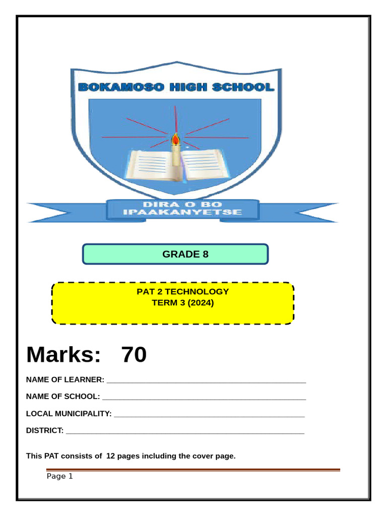 PAT Term 3 Grade 8 2024 | PDF