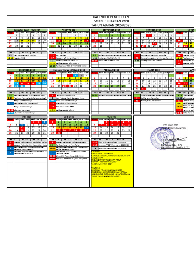 Kaldik 2024-2025 | PDF