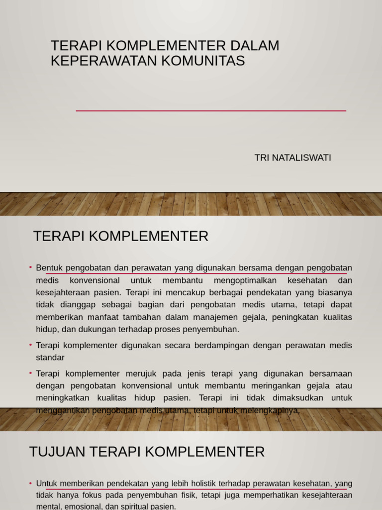 Terapi Komplementer DLM Kep Komunitas | PDF