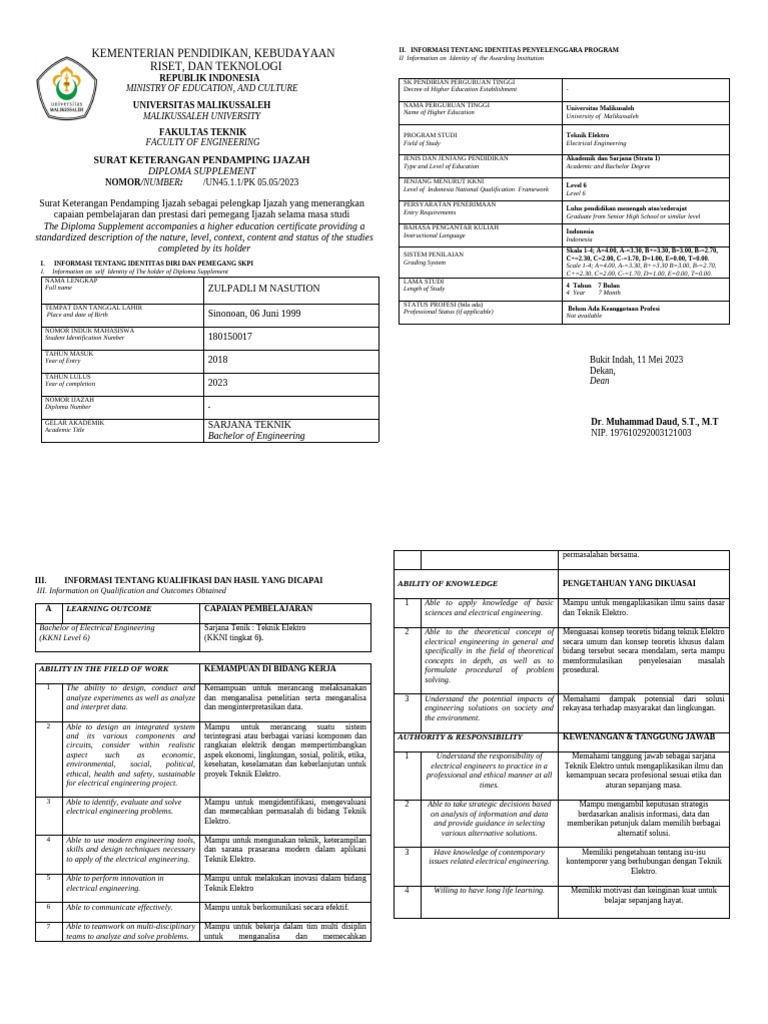 SKPI Terbaru 2023 Agus. J | PDF