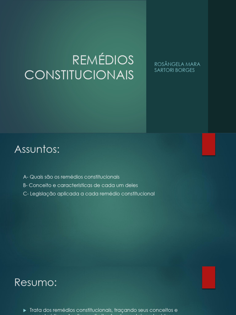 Remédios Constitucionais | PDF