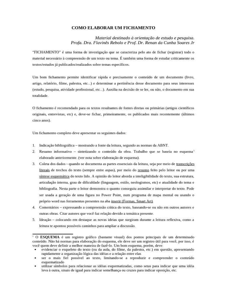 Modelo de Fichamento Atualizado 2024 | PDF