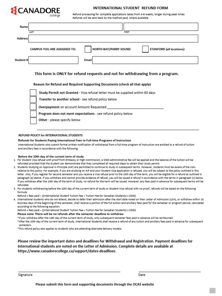 International Refund Application Form - Fillable REV 1121 | PDF