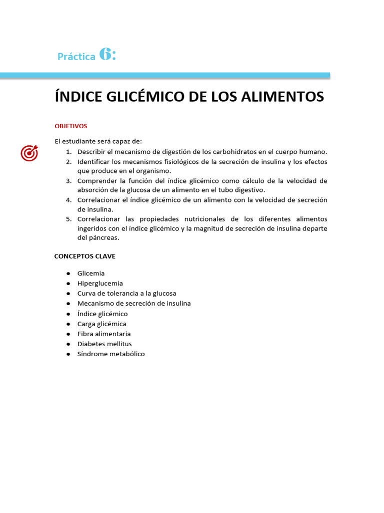 Indice Glicemico de Los Alimentos | PDF
