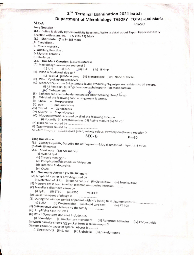 Microbiology PYQ | PDF