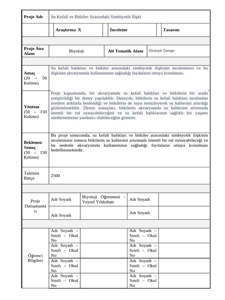 Tubitak 4006-Biyoloji-10_Proje | PDF