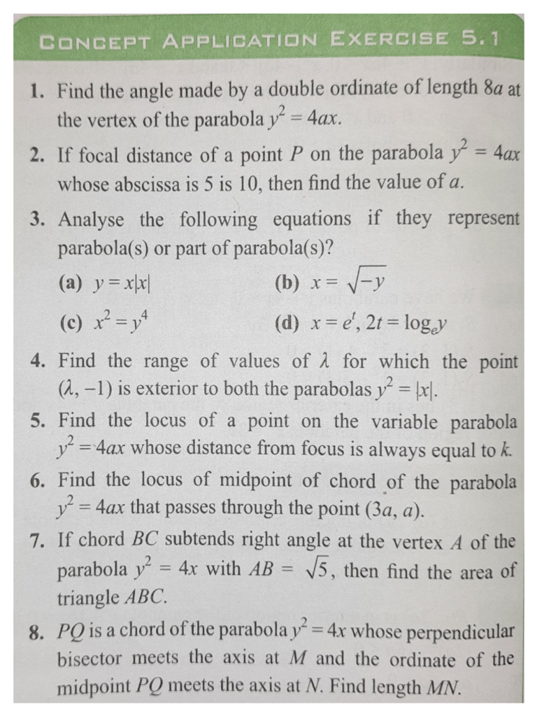 Parabola | PDF