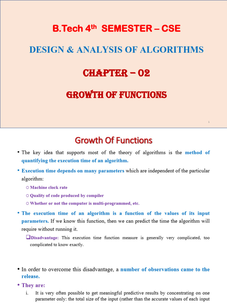 Chapter-02 Growth of Functions | PDF
