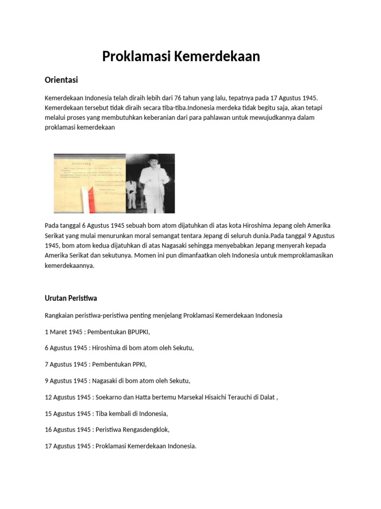 Sejarah Proklamasi Kemerdekaan | PDF