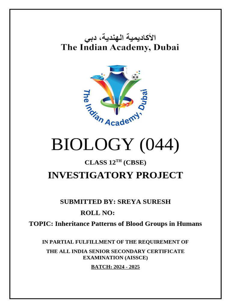 Biology Project | PDF