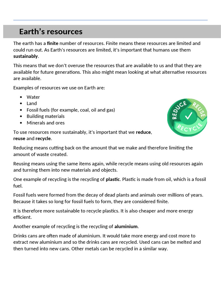 Earths Resources | PDF