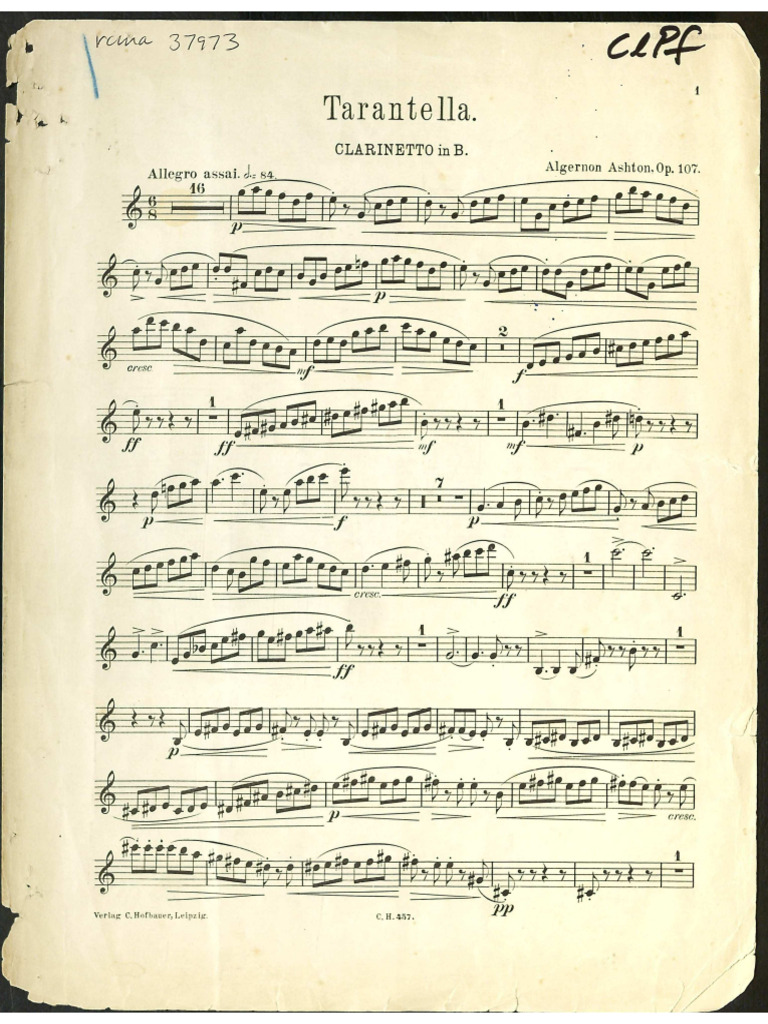 Ashton Tarantella Solo Clarinet | PDF
