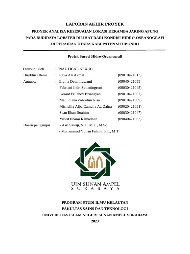 Laporan Akhir Project (Revisi) | PDF