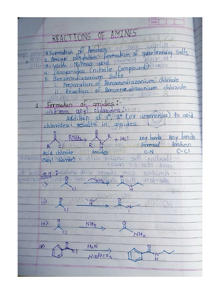 Reactions of Amines (1) - Edited50 | PDF