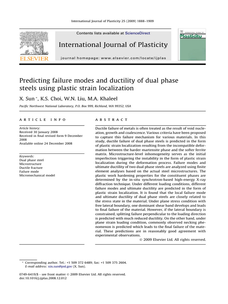 2009-Sun-Predicting Failure Modes and Ductility of Dual Phase Steels Using Plastic Strain ...