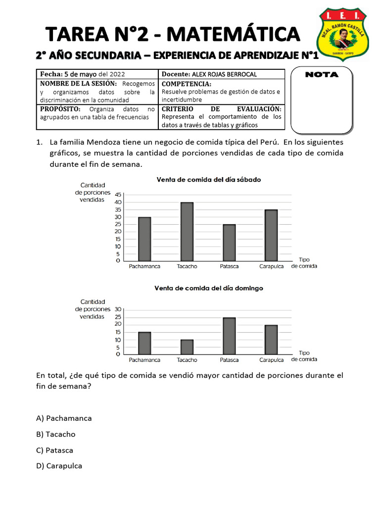 TAREA N°2 1° Año | PDF