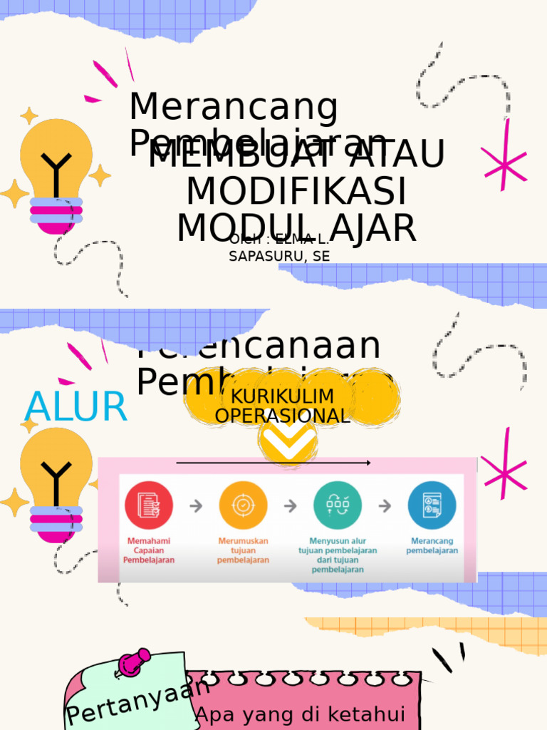 Merancang Pembelajaran MembuatModufikasi Modul Ajar Modul | PDF