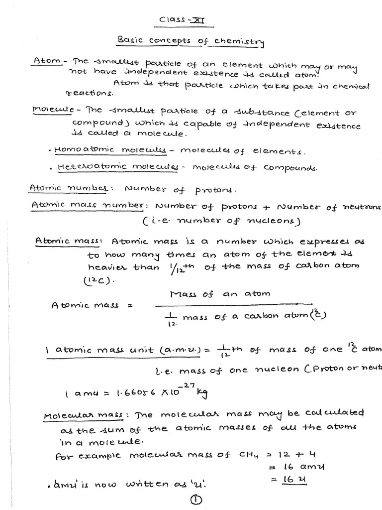 Basic Concepts of Chemistry 1 | PDF