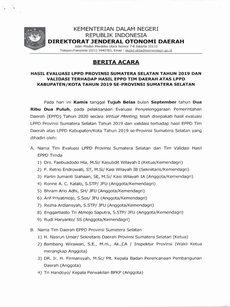 BA Sumsel LPPD 2019 | PDF