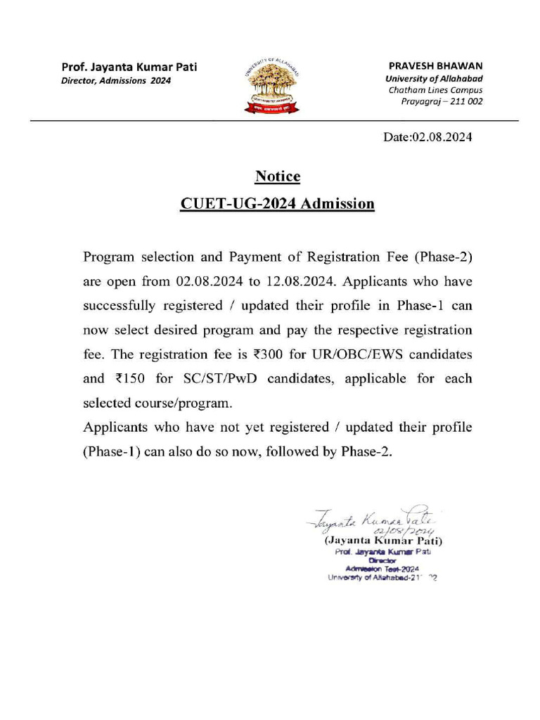 Program and Selection Cuet | PDF