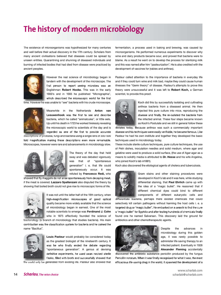 Actividad 1 The History of Modern Microbiology | PDF