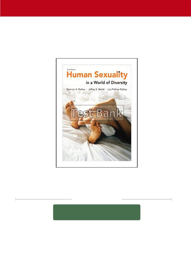 Human Sexuality In A World Of Diversity 9th Edition Rathus Test Bank