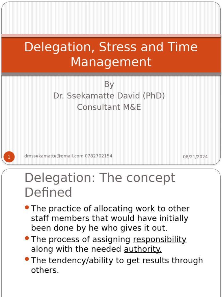 Delegation, Stress and Time Management | PDF