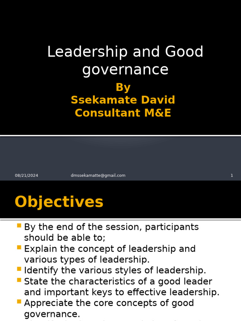 Leadership and Good Governance | PDF
