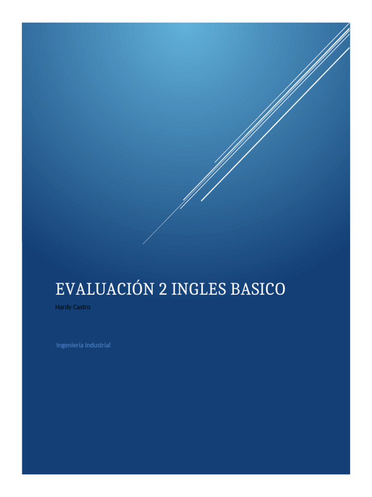 EVALUACIÓN 2 INGLES BASICO | PDF